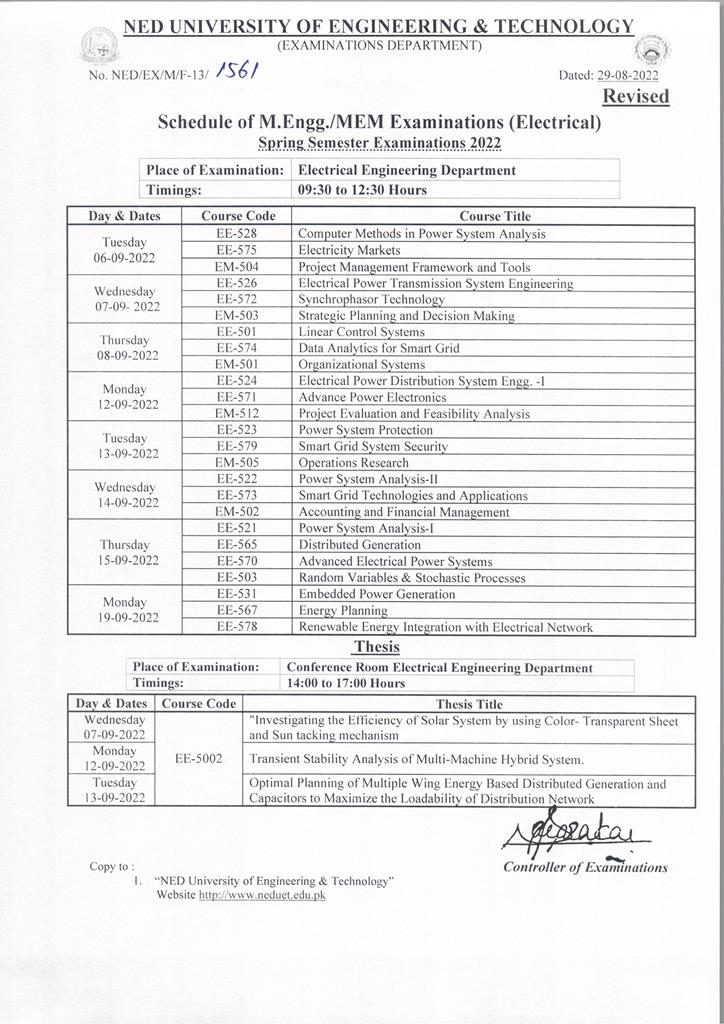 Dept Home | Department of Electrical Engineering - NED UET